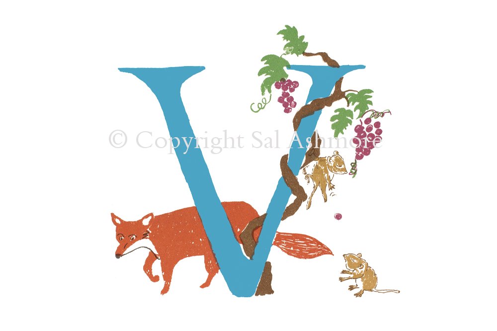 Story Letter Print V - Voling in the Vine - Personalised Illustrated ...